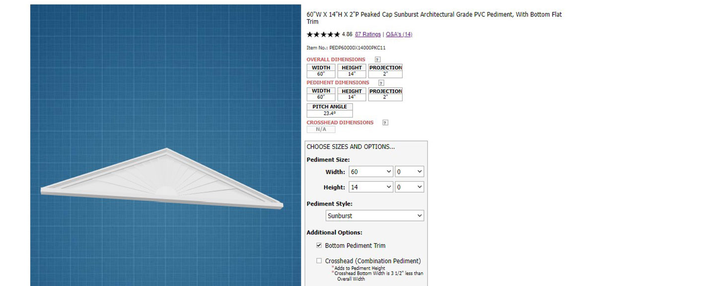 Pediments | Elegant Urethane & PVC Architectural Trim | HomeOver.com